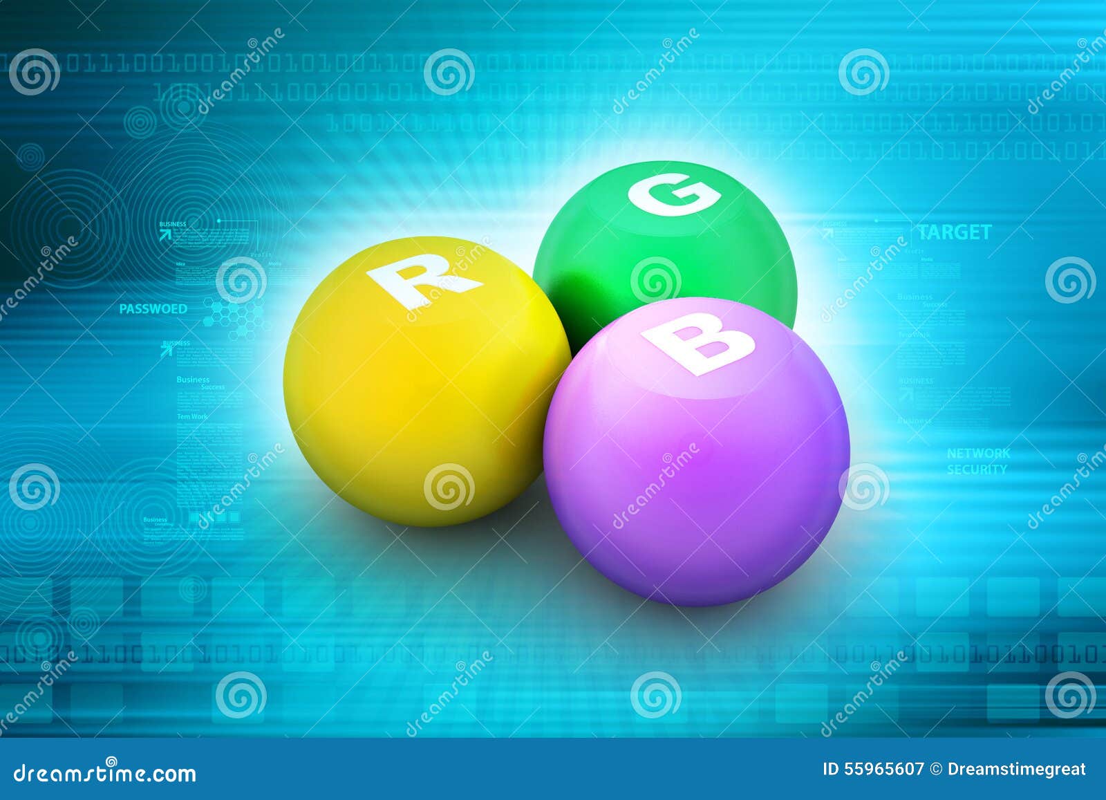 Rgb color balls stock illustration. Illustration of painter - 55965607