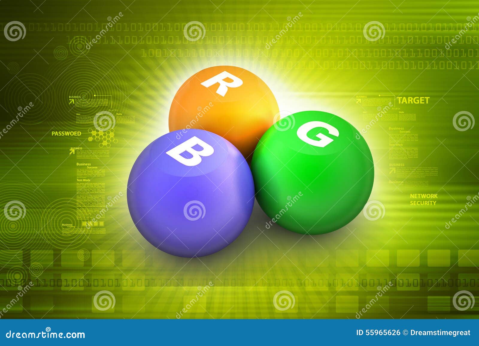 Rgb color balls stock illustration. Illustration of colorful - 55965626