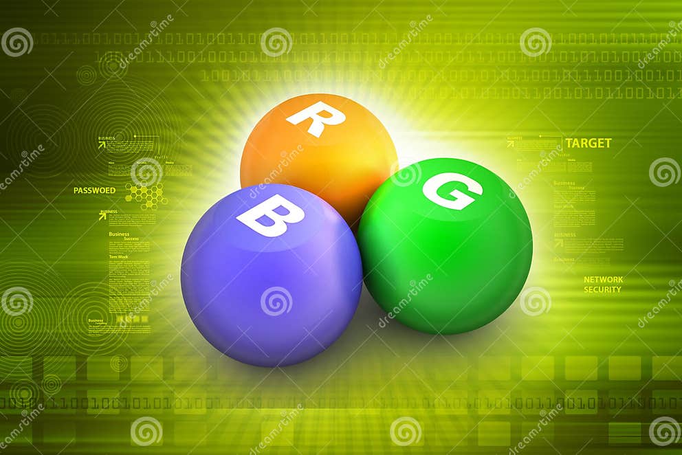 Rgb color balls stock illustration. Illustration of colorful - 55965626