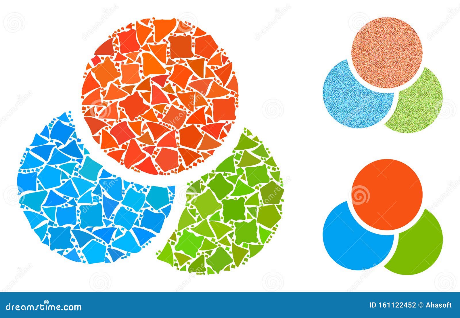 RGB Color Circles Mosaic Icon of Raggy Items Stock Vector ...