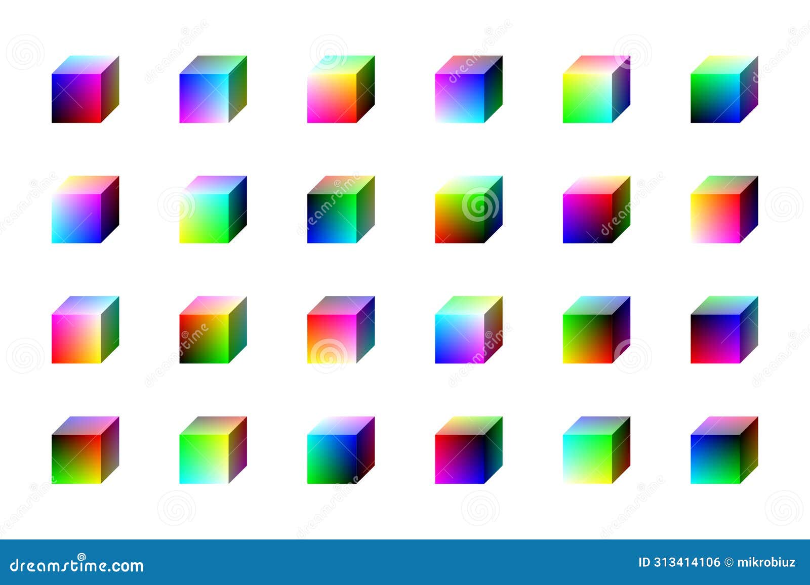RGB color cubes set stock vector. Illustration of yellow - 313414106