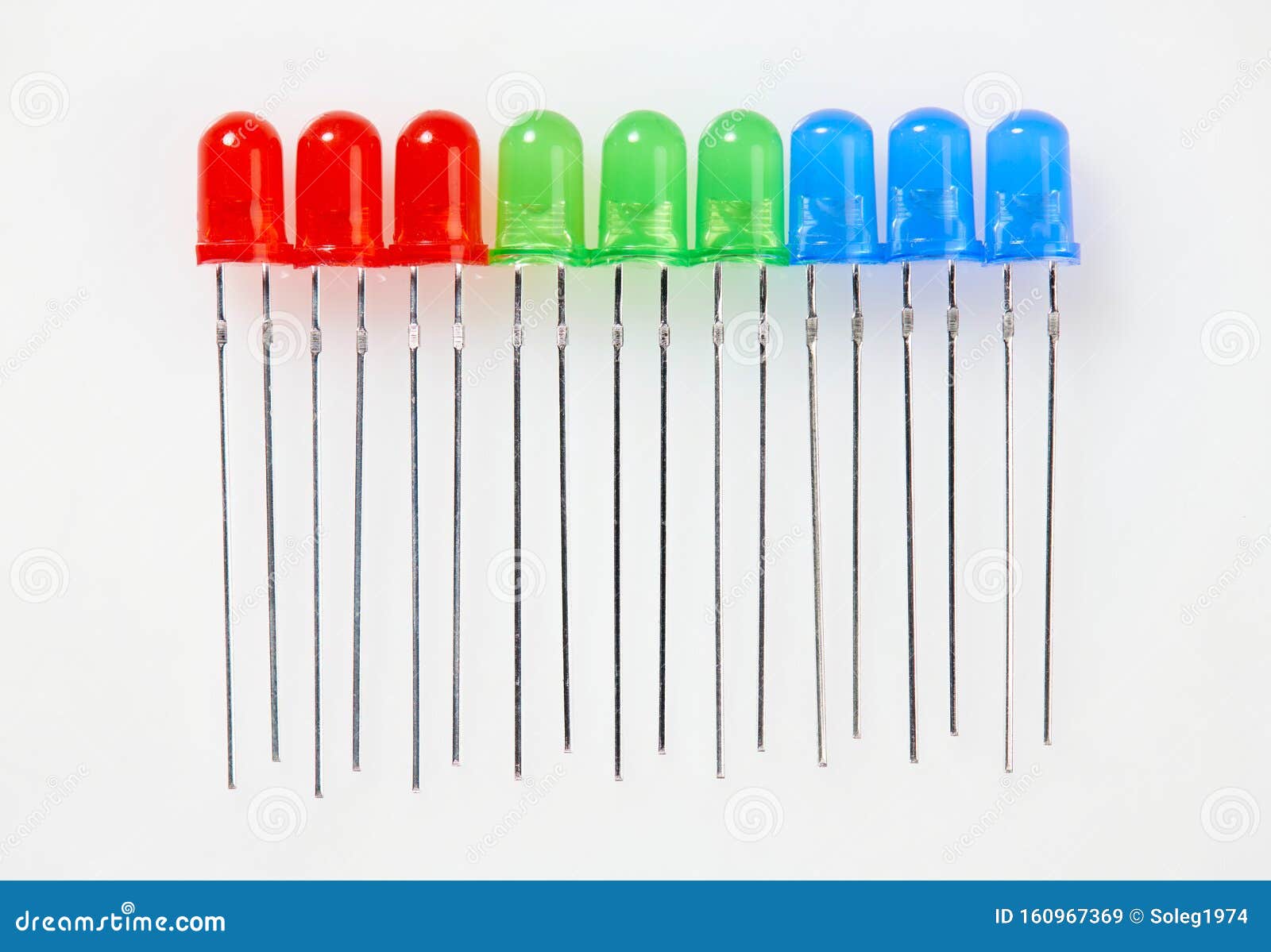 RGB Color Diodes Closeup - Electronic Component for Learning, Training ...