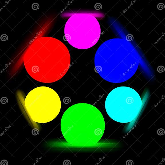RGB color model on black stock illustration. Illustration of depth ...