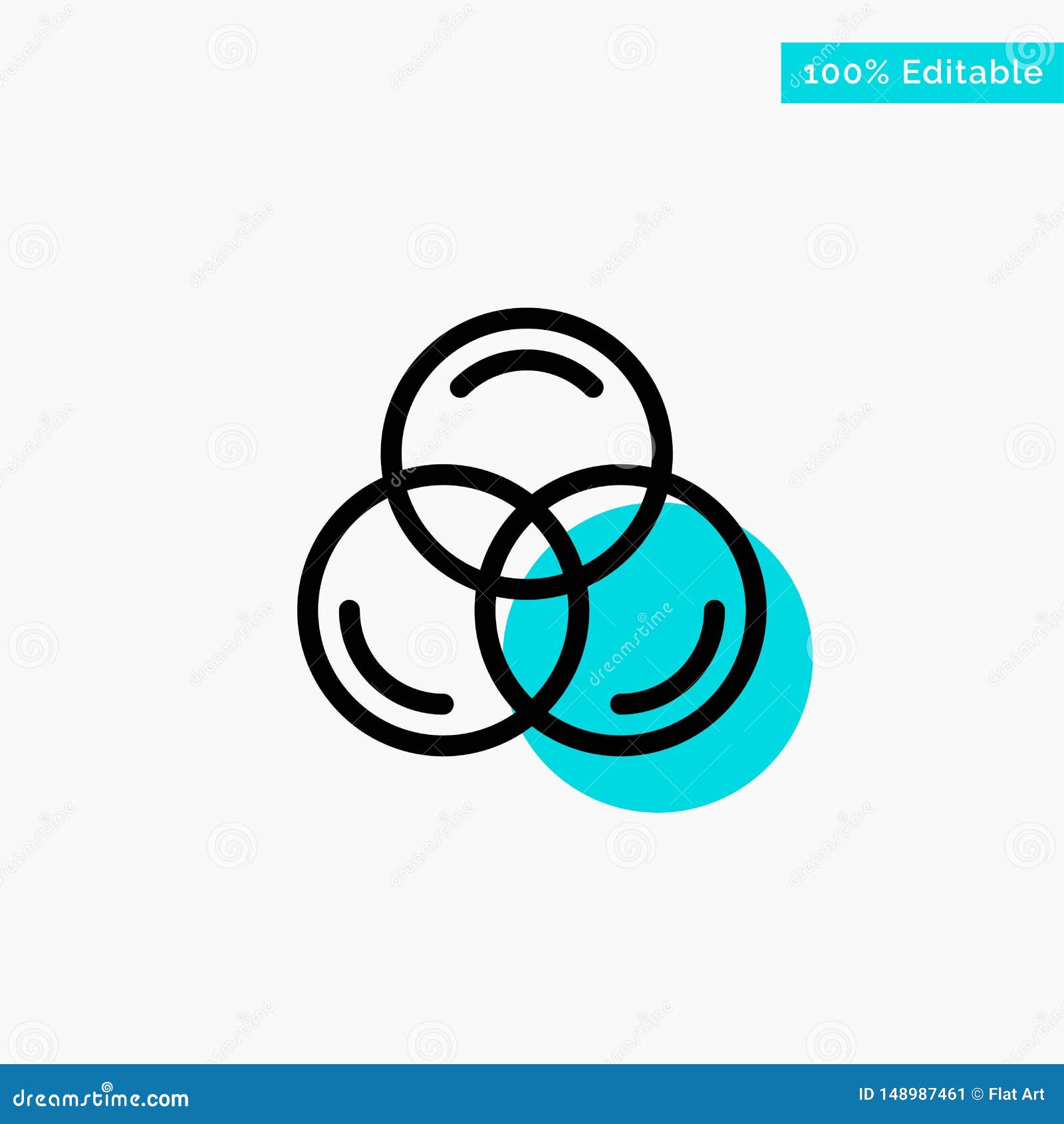 Rgb, Color, Web Turquoise Highlight Circle Point Vector Icon Stock ...