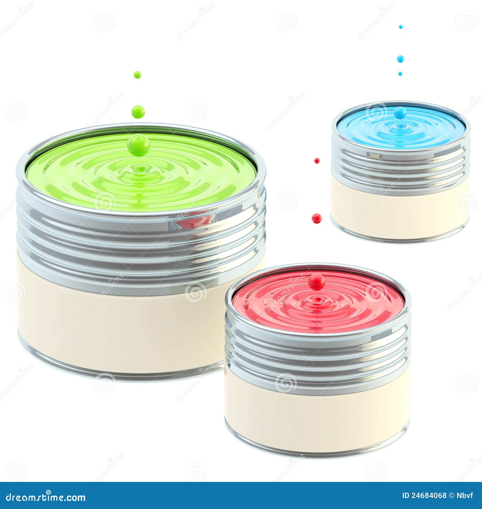 RGB Colored Buckets of Paint Isolated Stock Illustration - Illustration ...