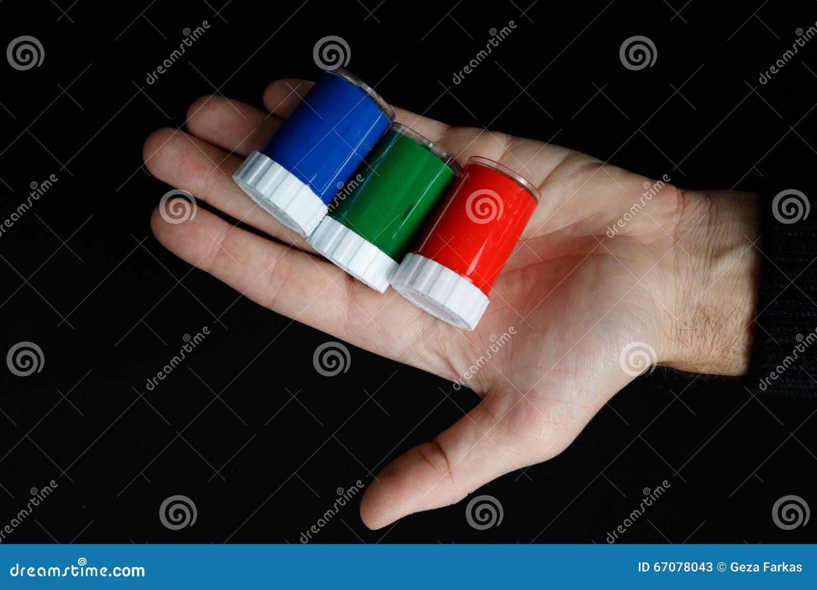 RGB Colours in the Man Hand Stock Image - Image of black, finger: 67078043