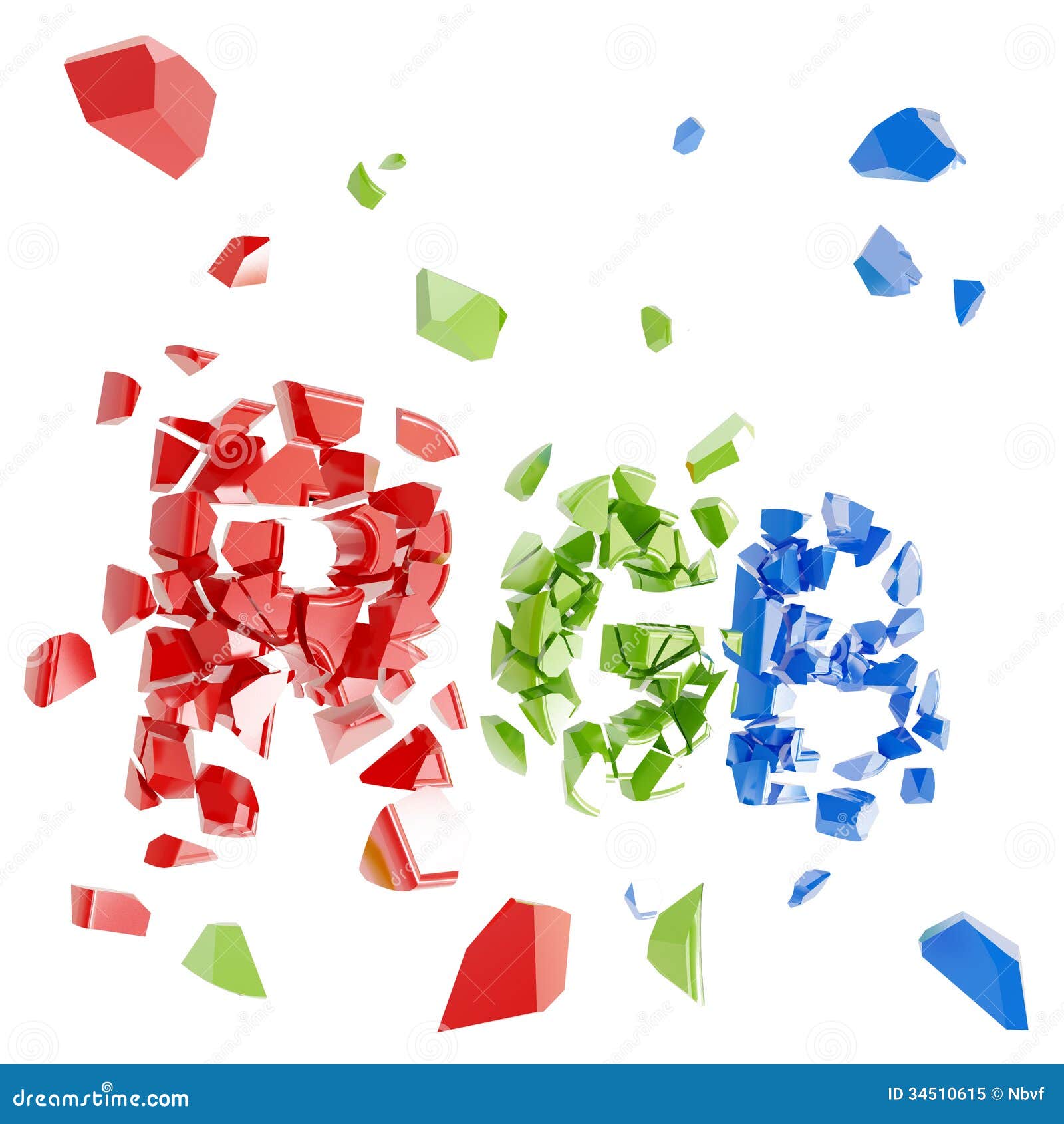RGB Concept As Broken into Tiny Pieces Word Stock Illustration ...