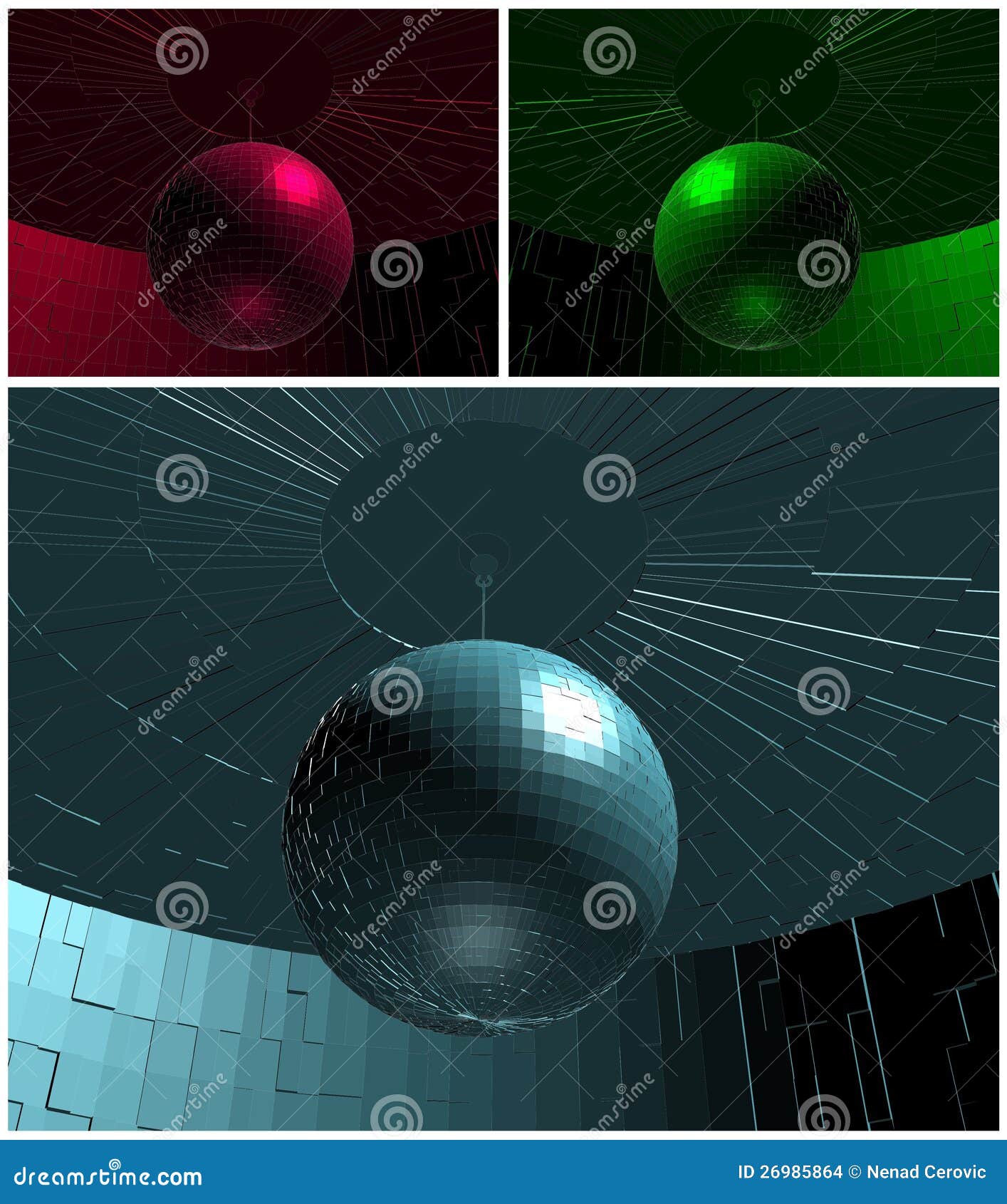 RGB Disco Ball in Room Vector Stock Vector - Illustration of nightclub ...