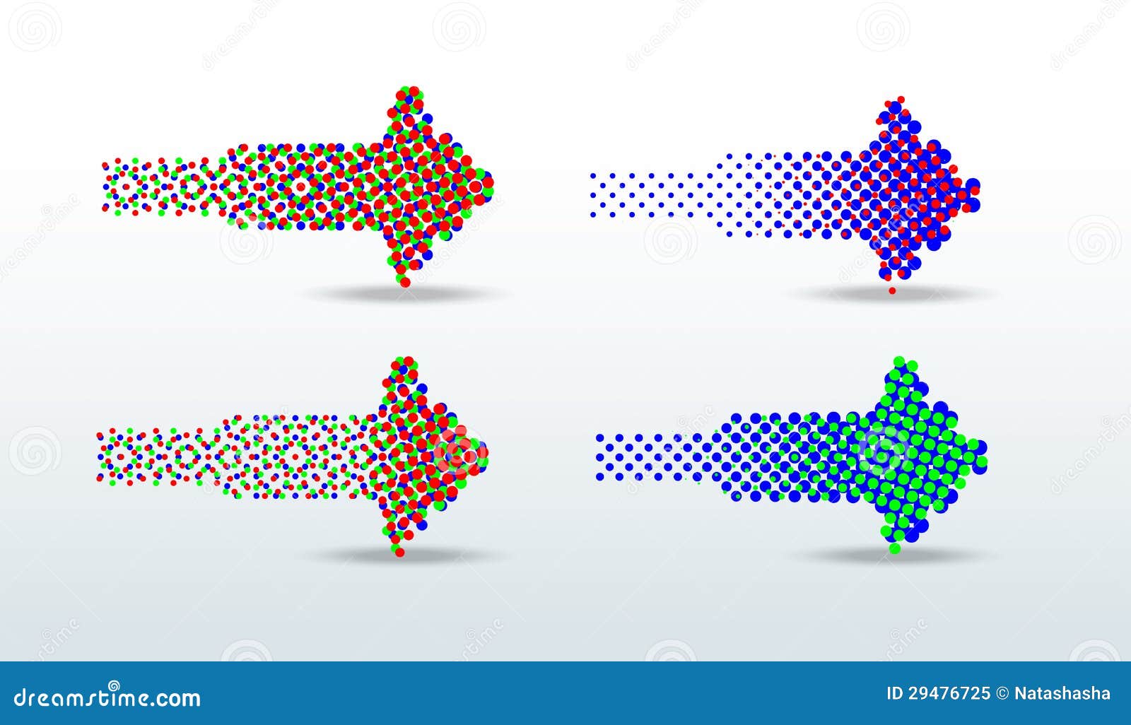 Rgb Dotted Arrows Illustration Stock Vector - Illustration of green ...
