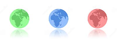 Rgb globes stock illustration. Illustration of europe, africa - 171486