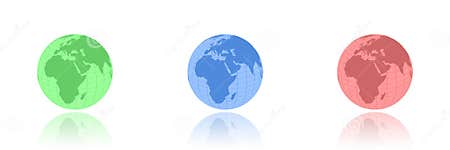 Rgb globes stock illustration. Illustration of europe, africa - 171486