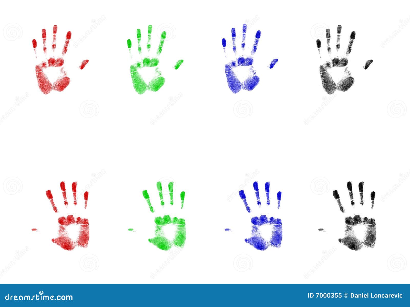 Rgb Hand Prints stock illustration. Illustration of blood - 7000355