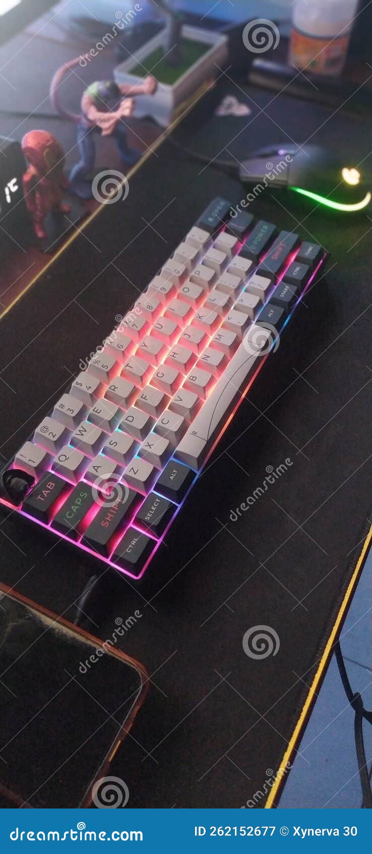 RGB Keyboard with mouse stock image. Image of keyboard - 262152677