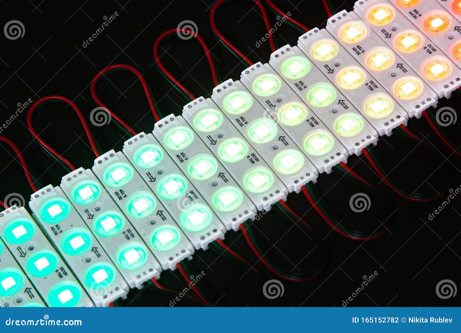 RGB Led Modules on Black Background Stock Photo - Image of efficacy ...