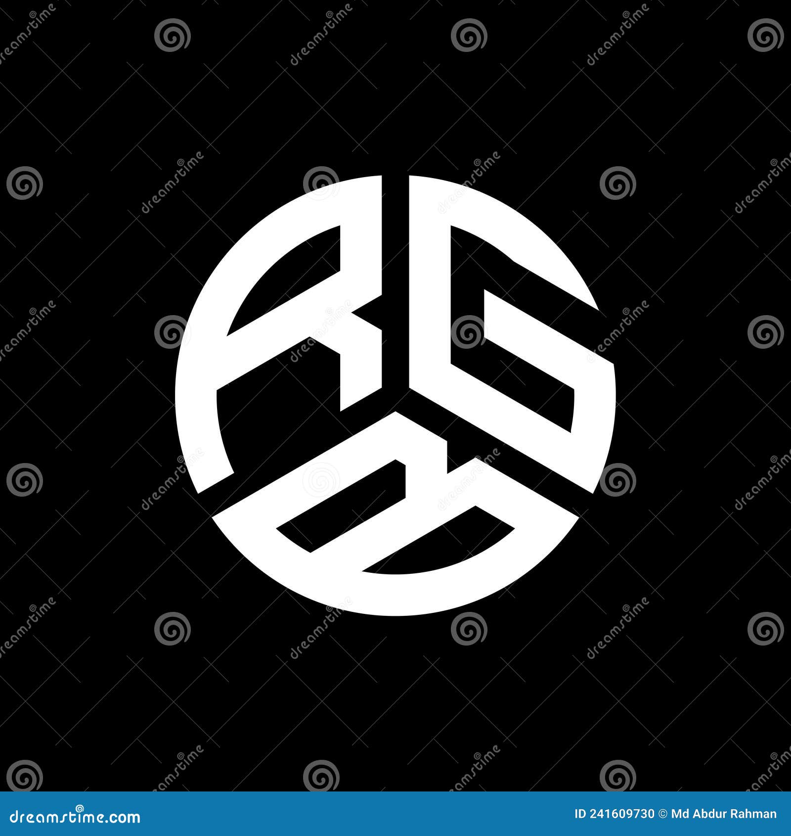 RGB Letter Logo Design on Black Background. RGB Creative Initials ...