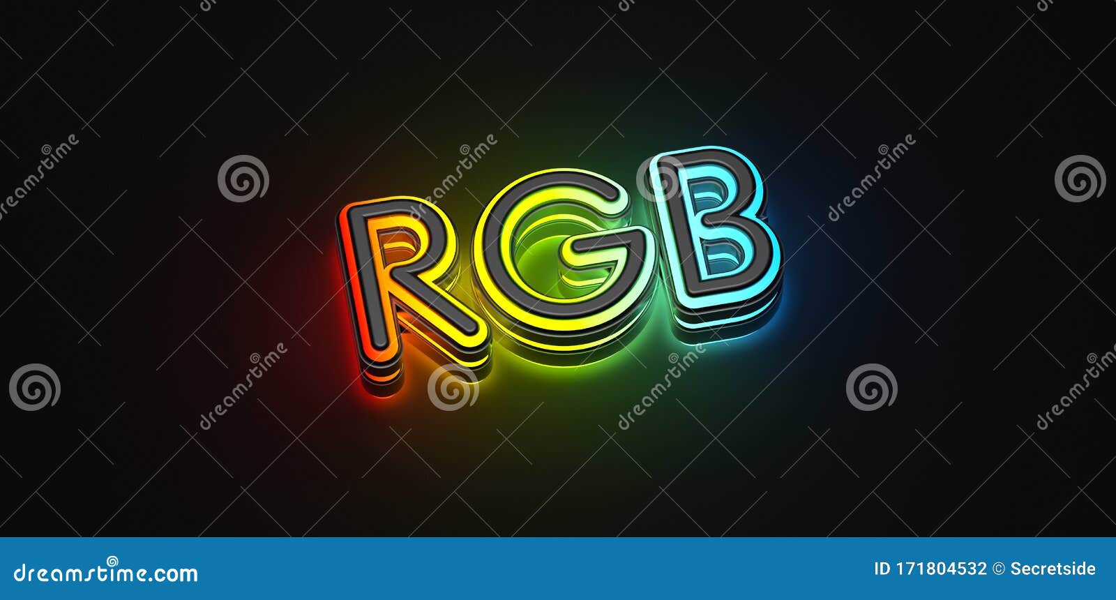 RGB Letters with Light on Dark Background Stock Illustration ...
