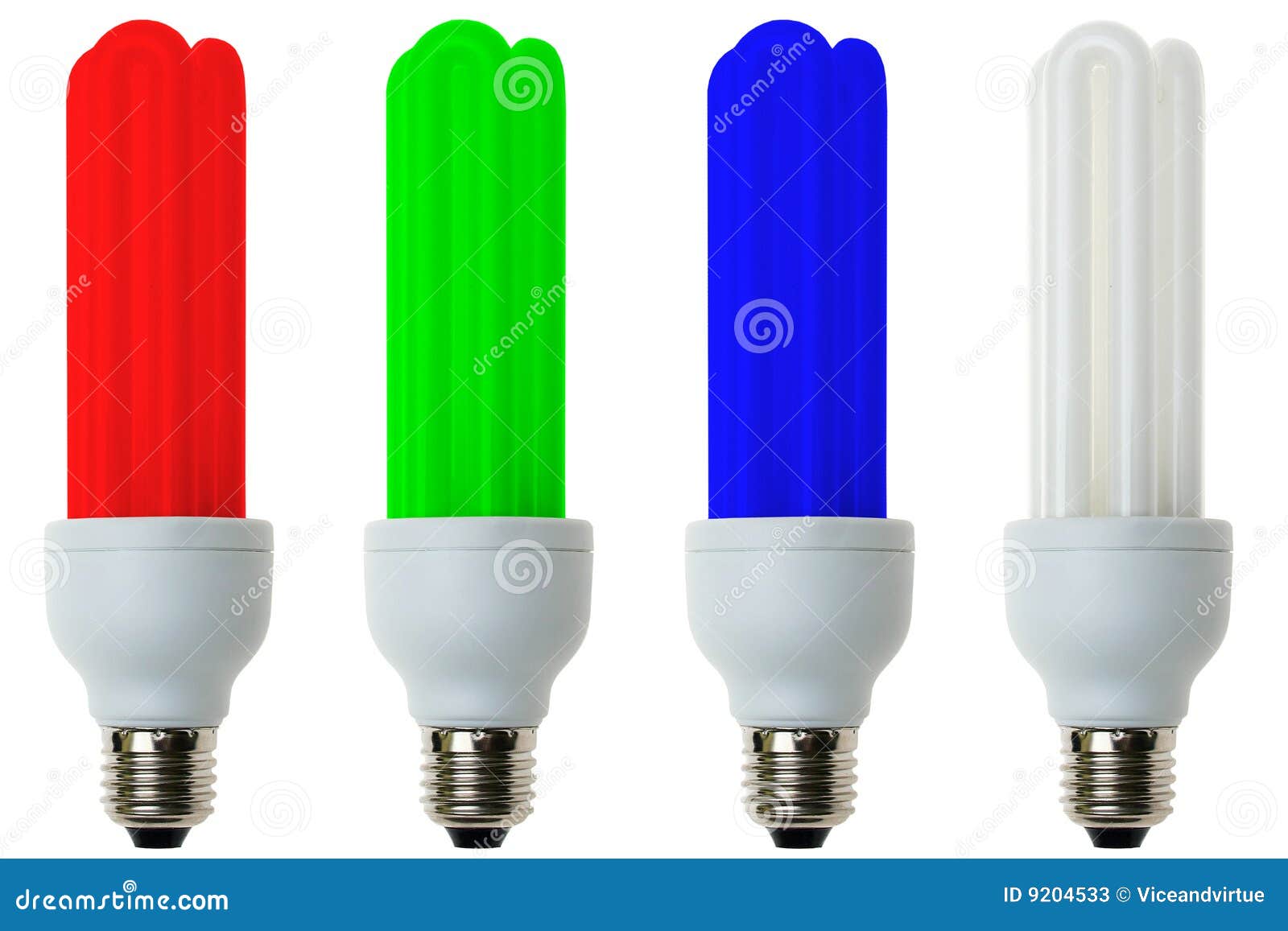 Rgb-Leuchtstoff Glühlampen stockbild. Bild von farbe, fühler - 9204533