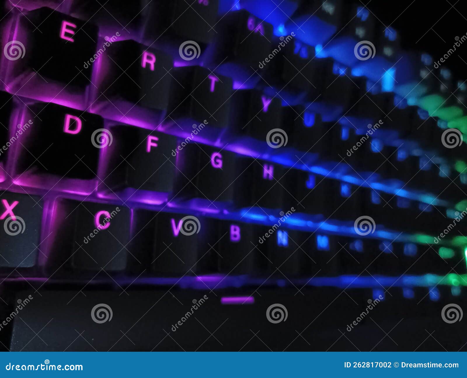 The Rgb Light on the Keyboard is on Stock Photo - Image of light ...