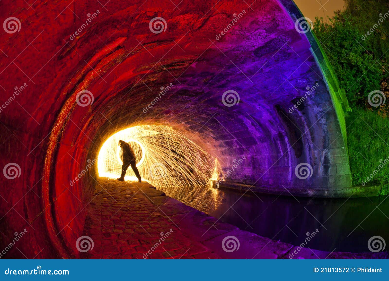 RGB Light Painting Silhouette Stock Photo - Image of colours, firework ...