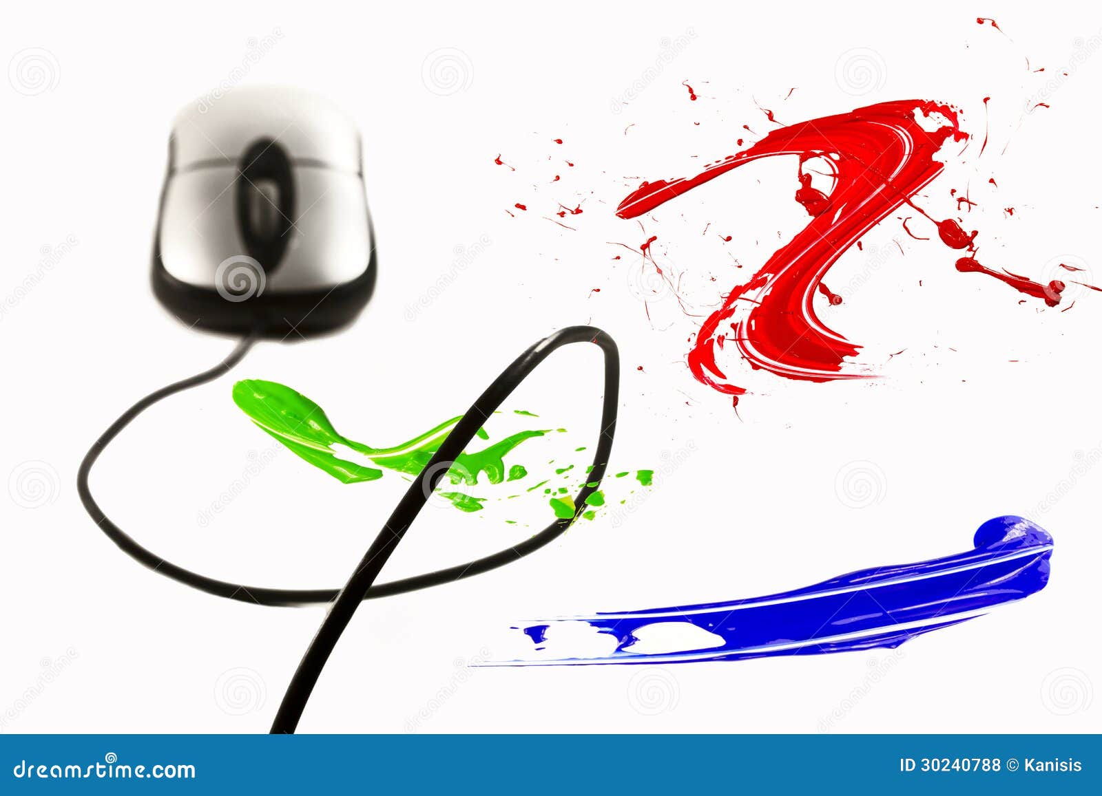 Paint Strokes Flying Around Computer Mouse Stock Illustration ...