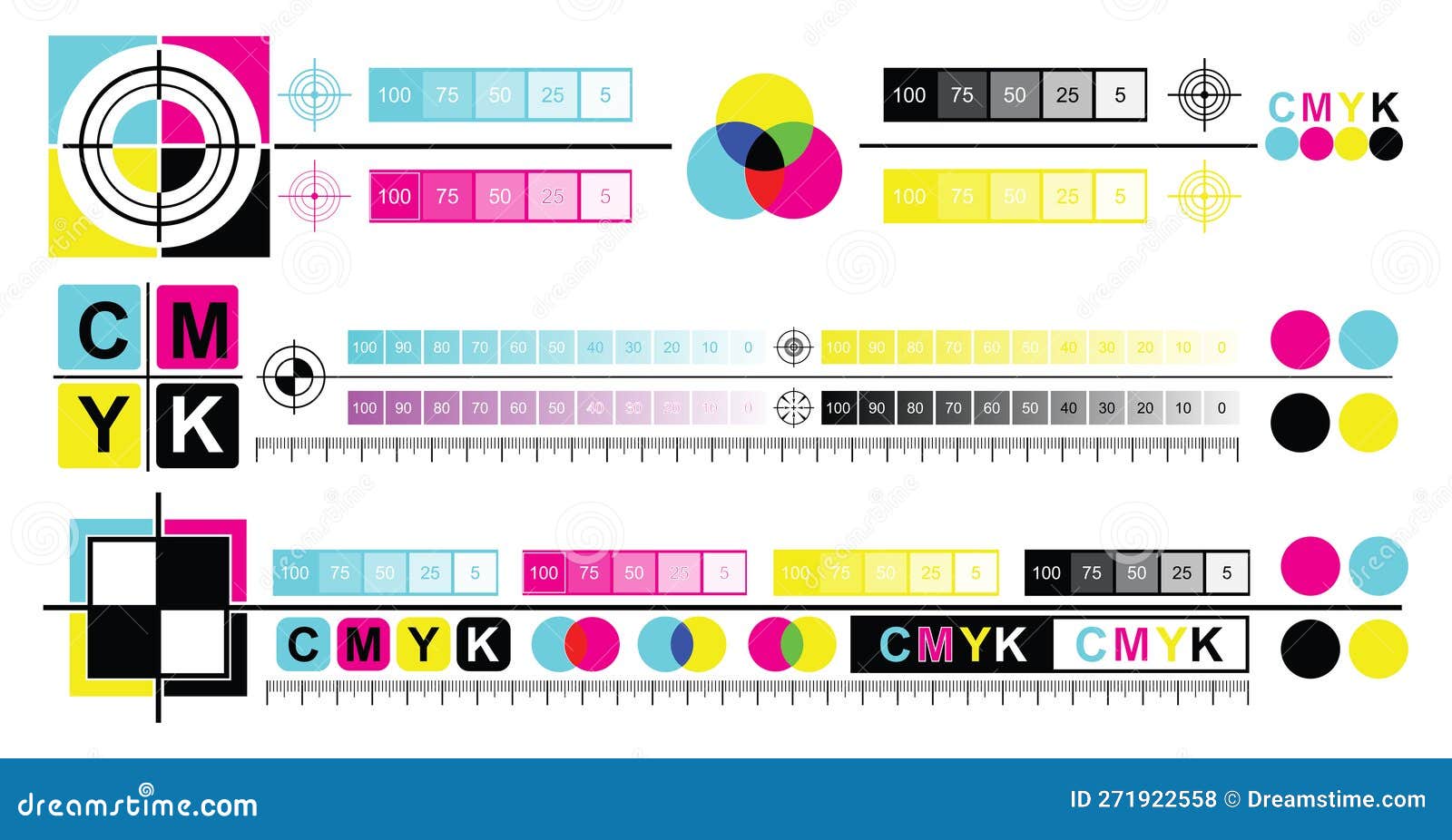 Rgb And Cmyk Mixing Diagram Colored. Royalty-Free Cartoon ...