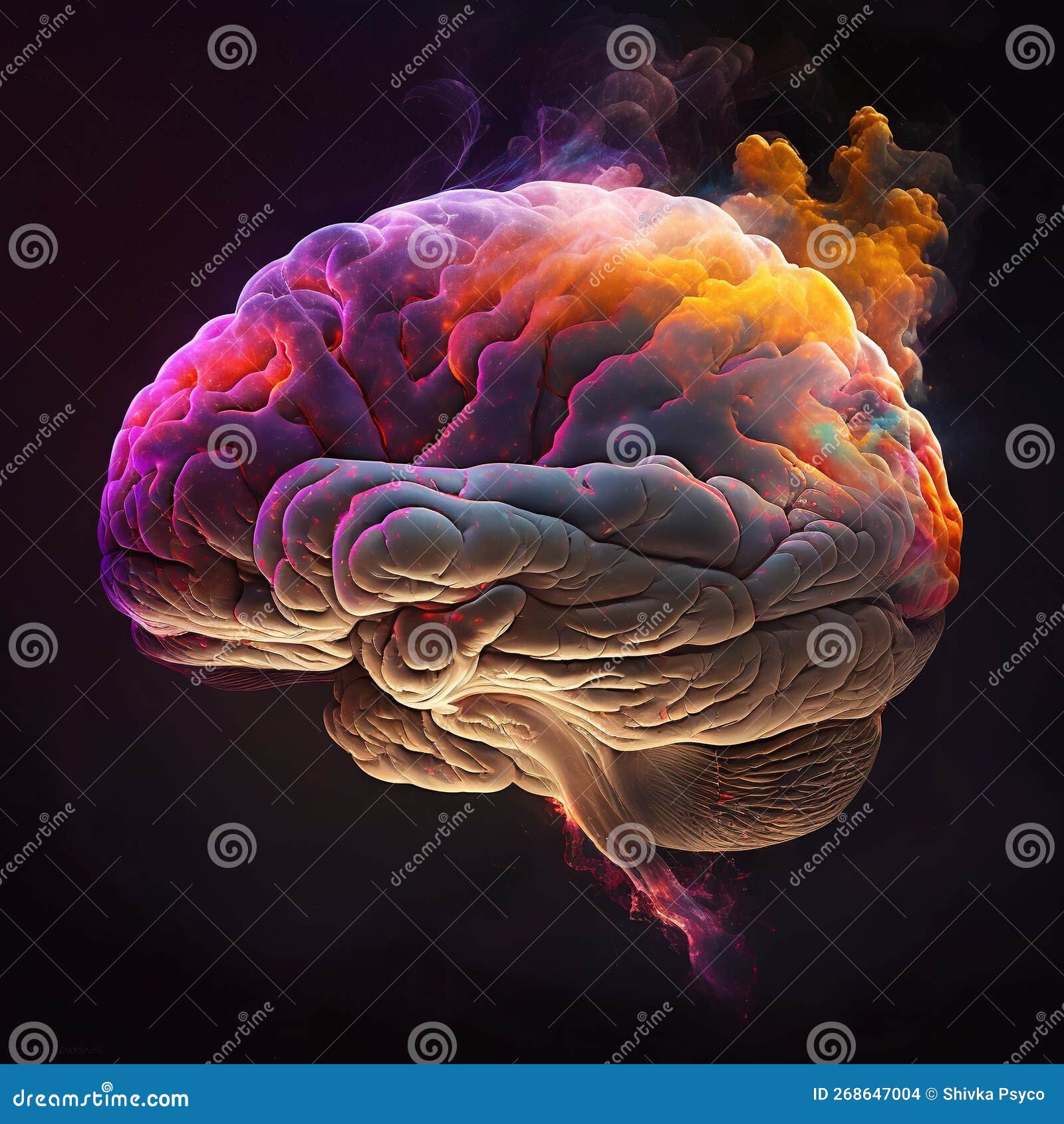 RGB space Brain image stock illustration. Illustration of science ...