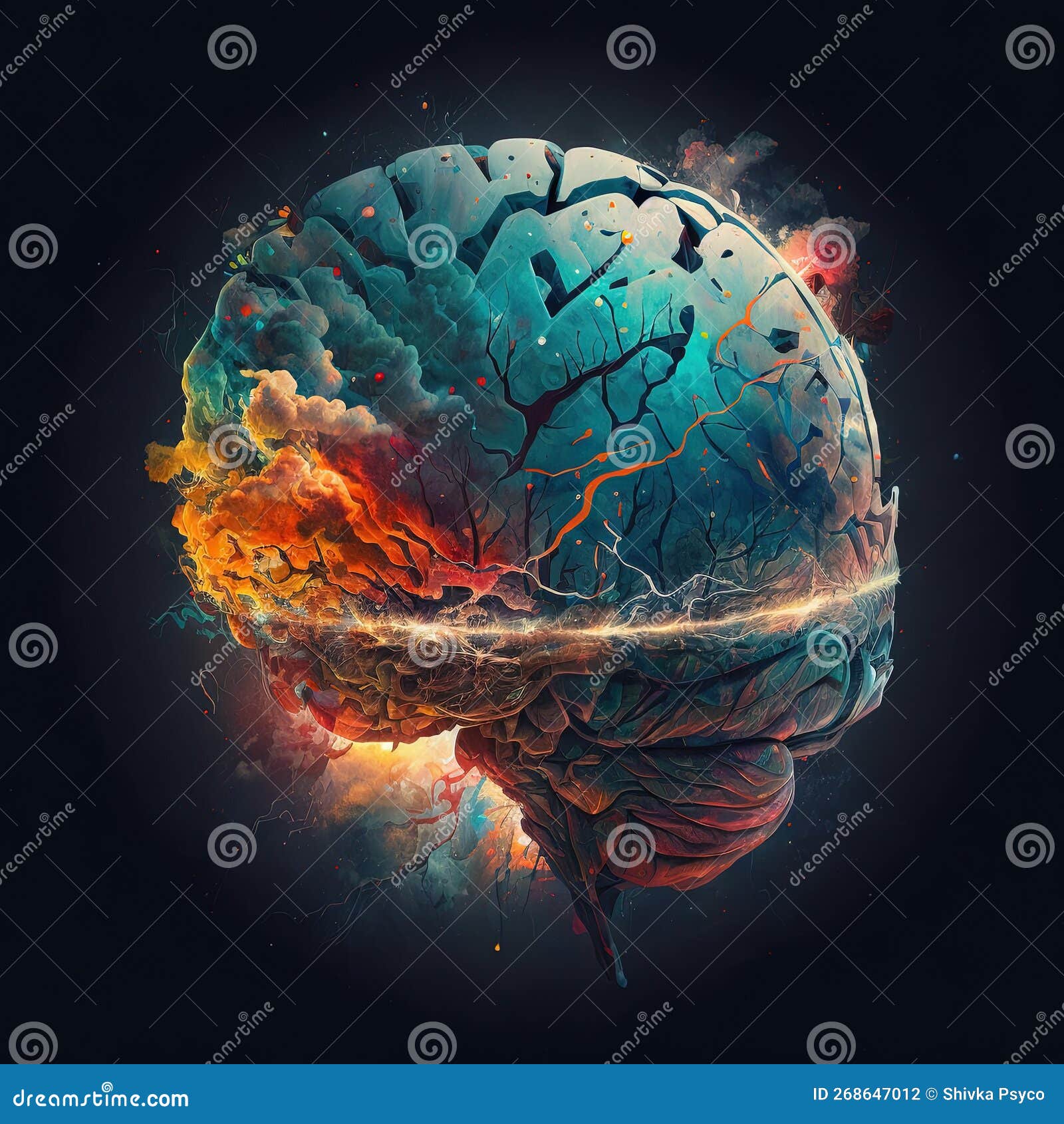 RGB space Brain image stock illustration. Illustration of vector ...