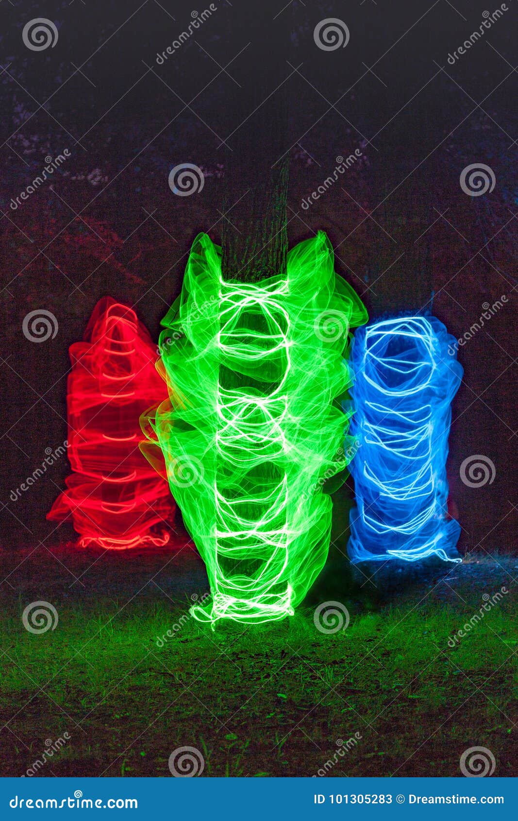 RGB Trio stock image. Image of light, haunting, outdoors - 101305283