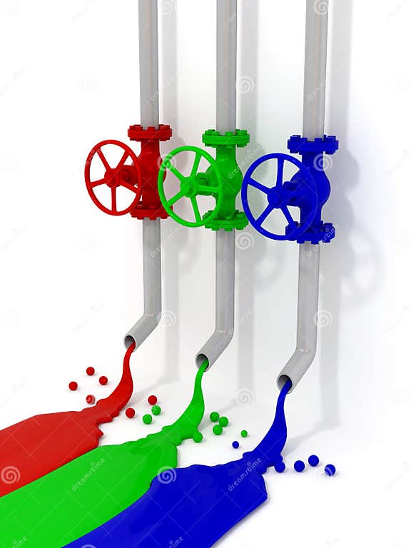RGB valves stock illustration. Illustration of pipeline - 12817578