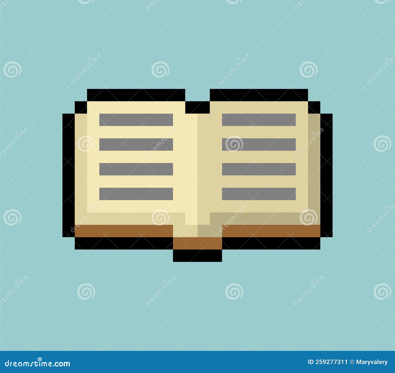 Rgbopen Book Pixel Art. 8 Bit Boeksymbool. Pixelated Vectorillustratie ...