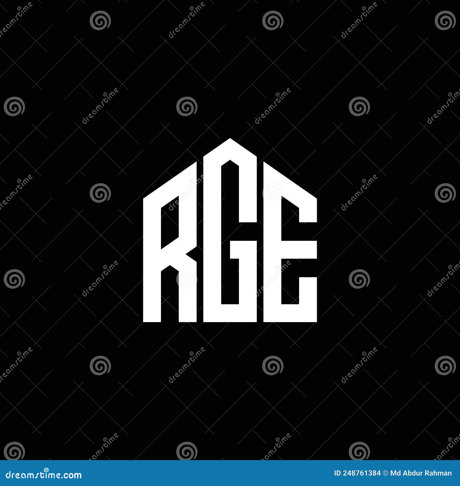 RGE Letter Logo Design on BLACK Background. RGE Creative Initials ...