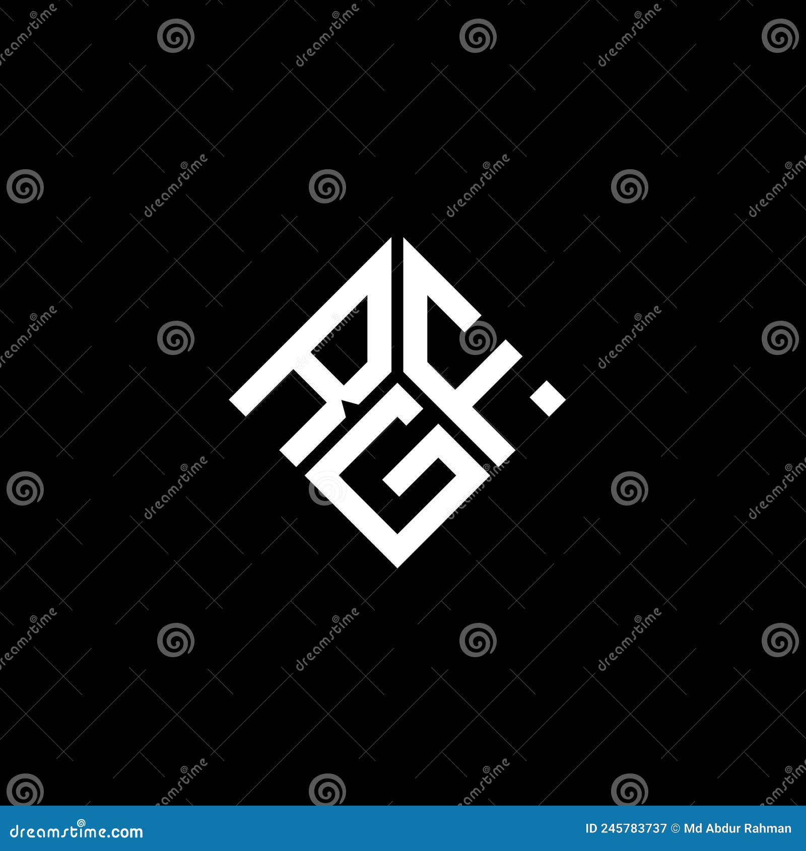 RGF Letter Logo Design on Black Background. RGF Creative Initials ...
