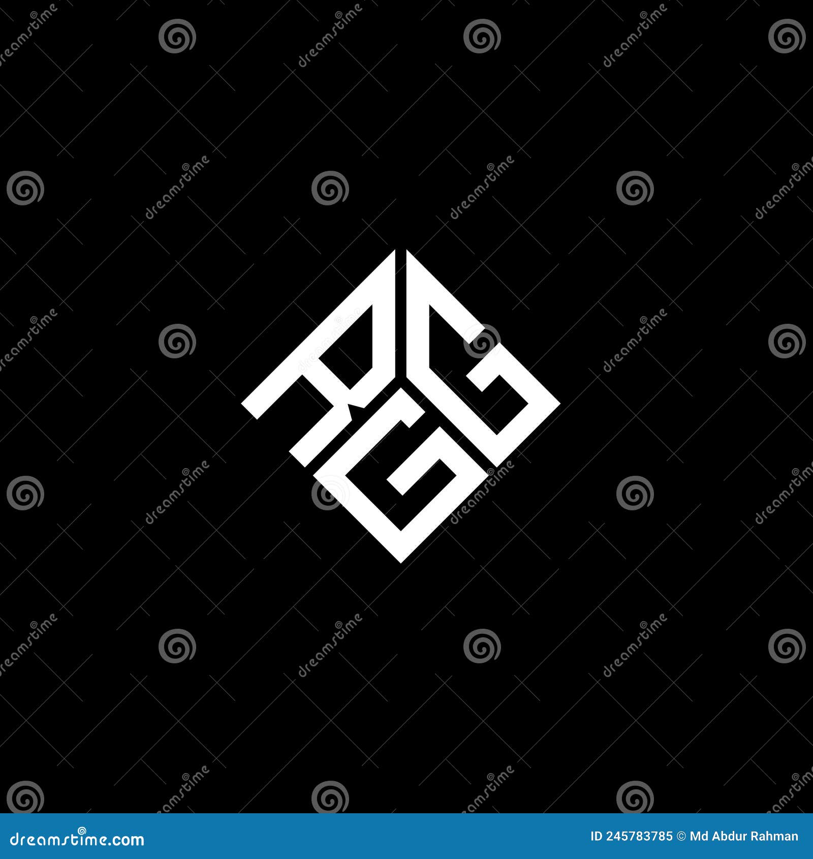 RGG Letter Logo Design on Black Background. RGG Creative Initials ...