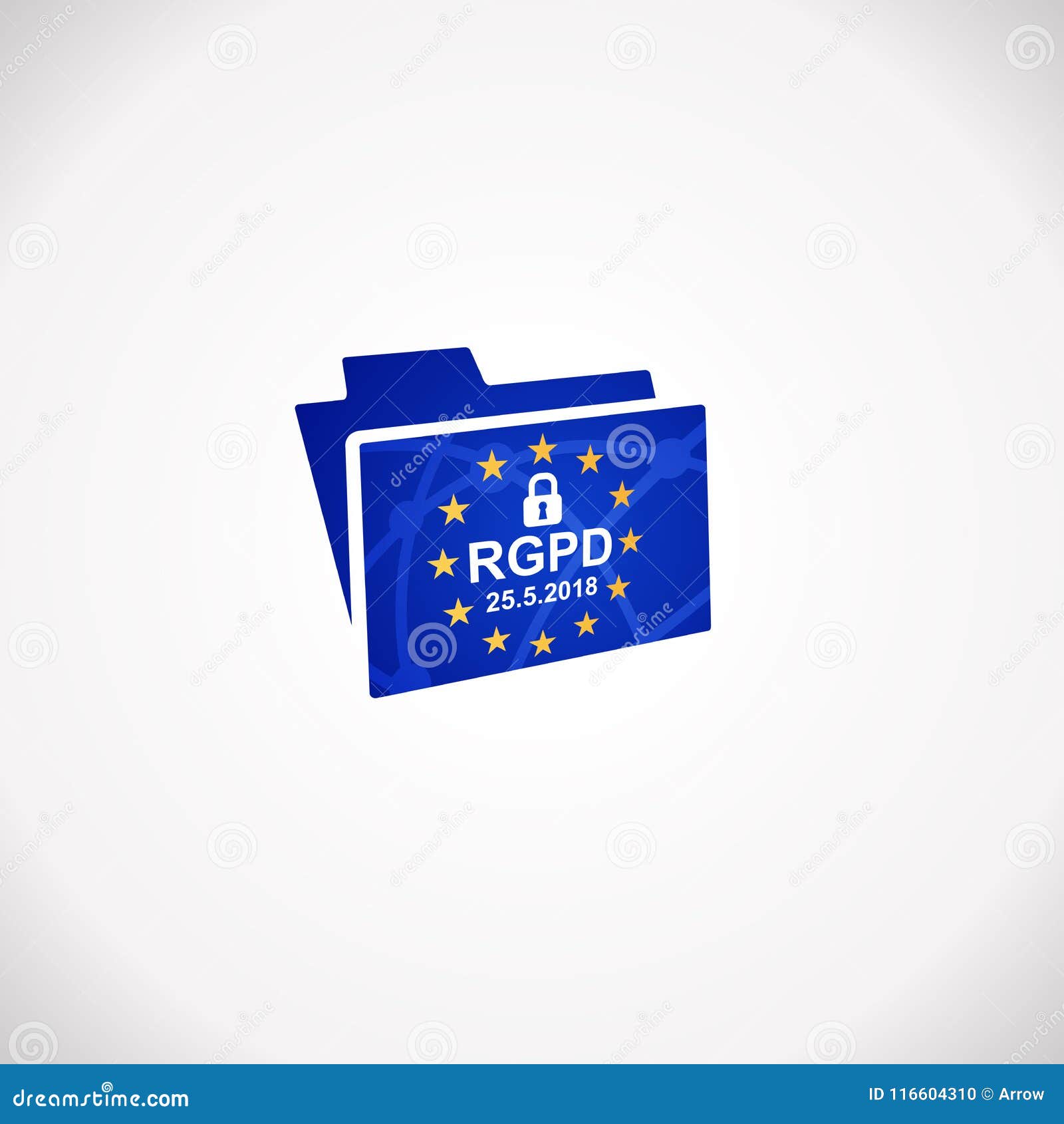 RGPD General Data Protection Regulation Notification Icon Stock Vector ...