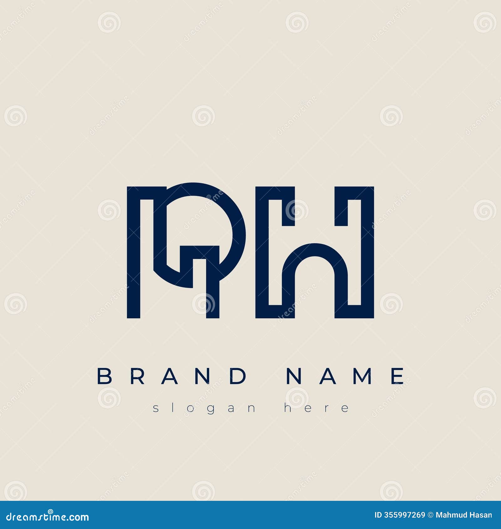 RH Alphabet Letter Icon Logo Cartoon Vector | CartoonDealer.com #355997269