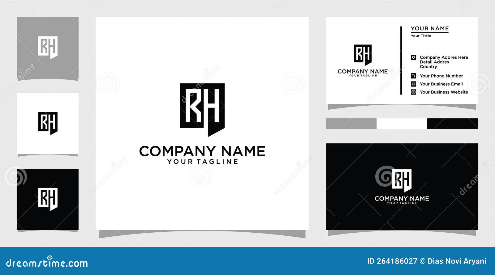 RH or HR Initial Letter Logo Design Vector Stock Vector - Illustration ...