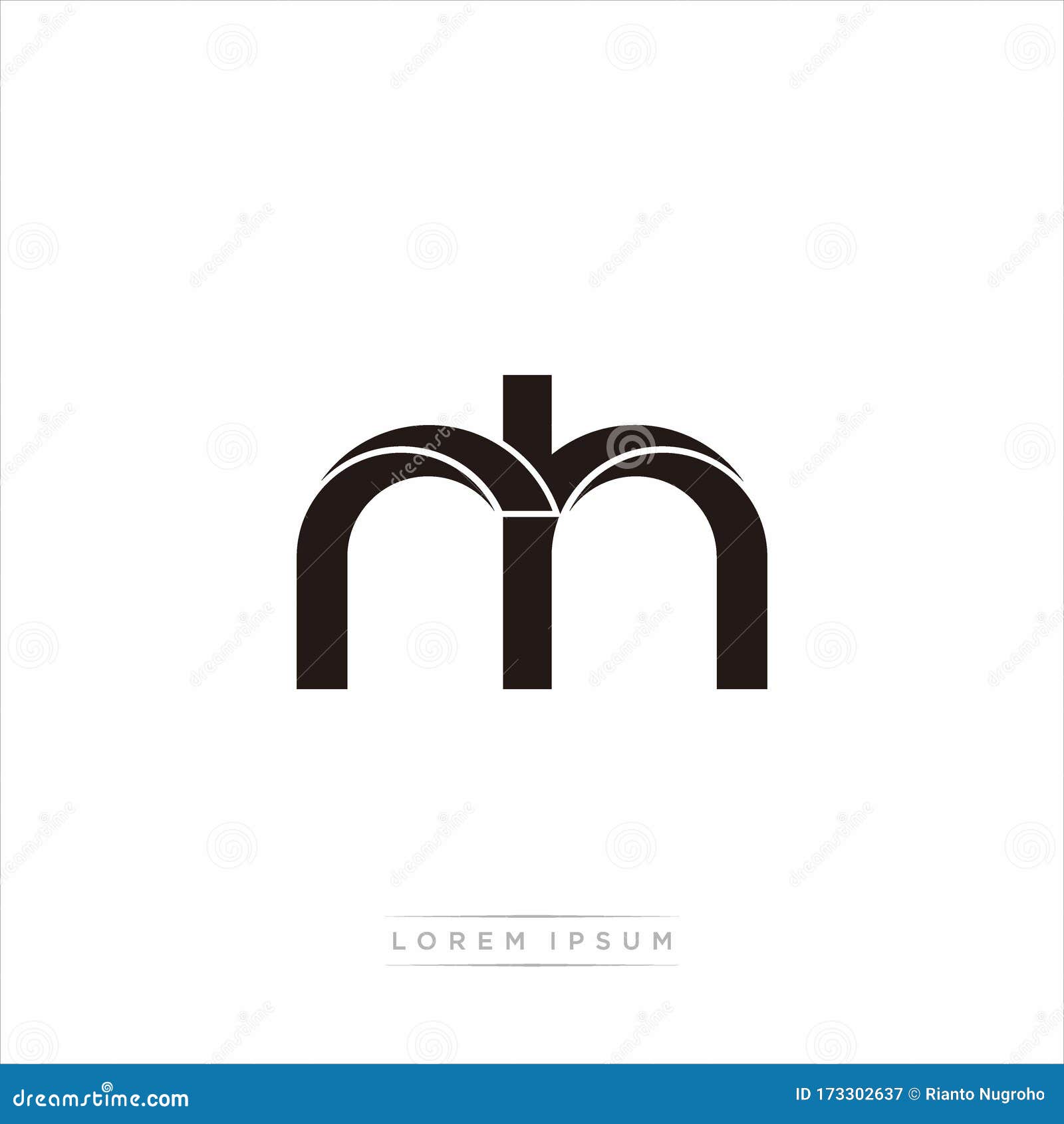 Rh Initial Letter Split Lowercase Modern Monogram Linked Outline Rounded Logo Stock Vector ...