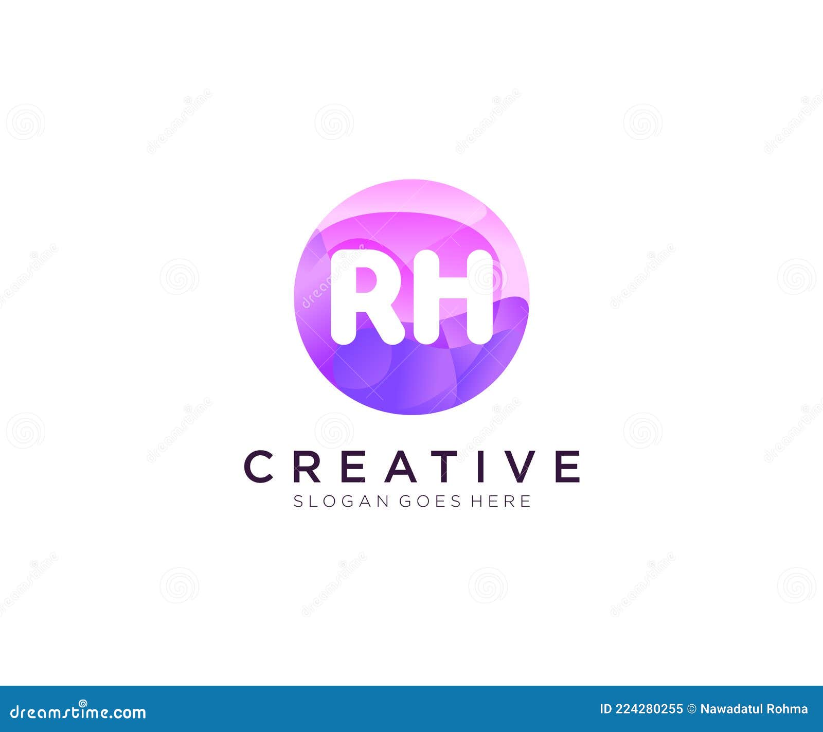 RH Initial Logo with Colorful Circle Template Vector Stock Vector ...
