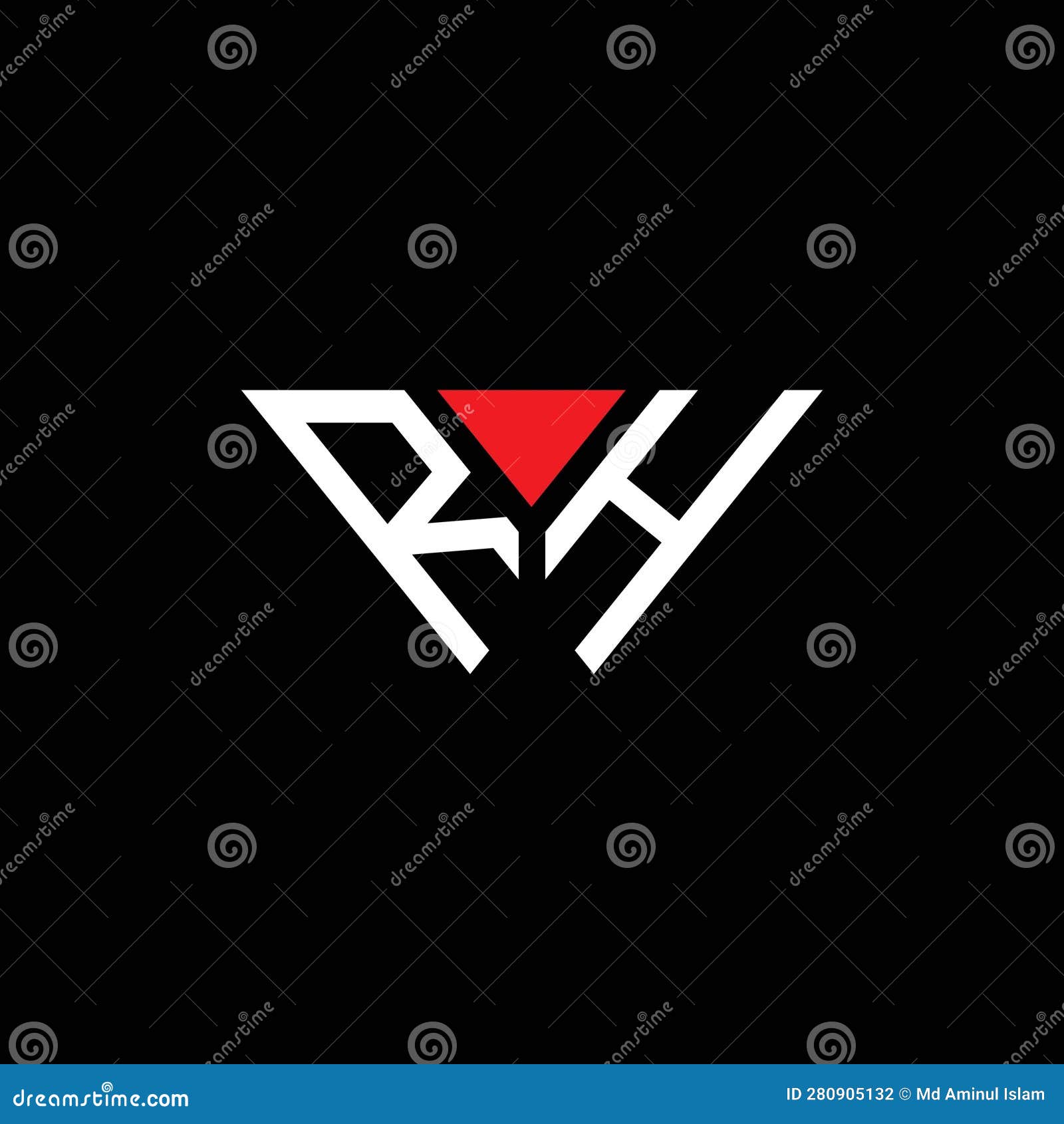 RH Letter Logo Creative Design with Vector Graphic, RH Simple and ...