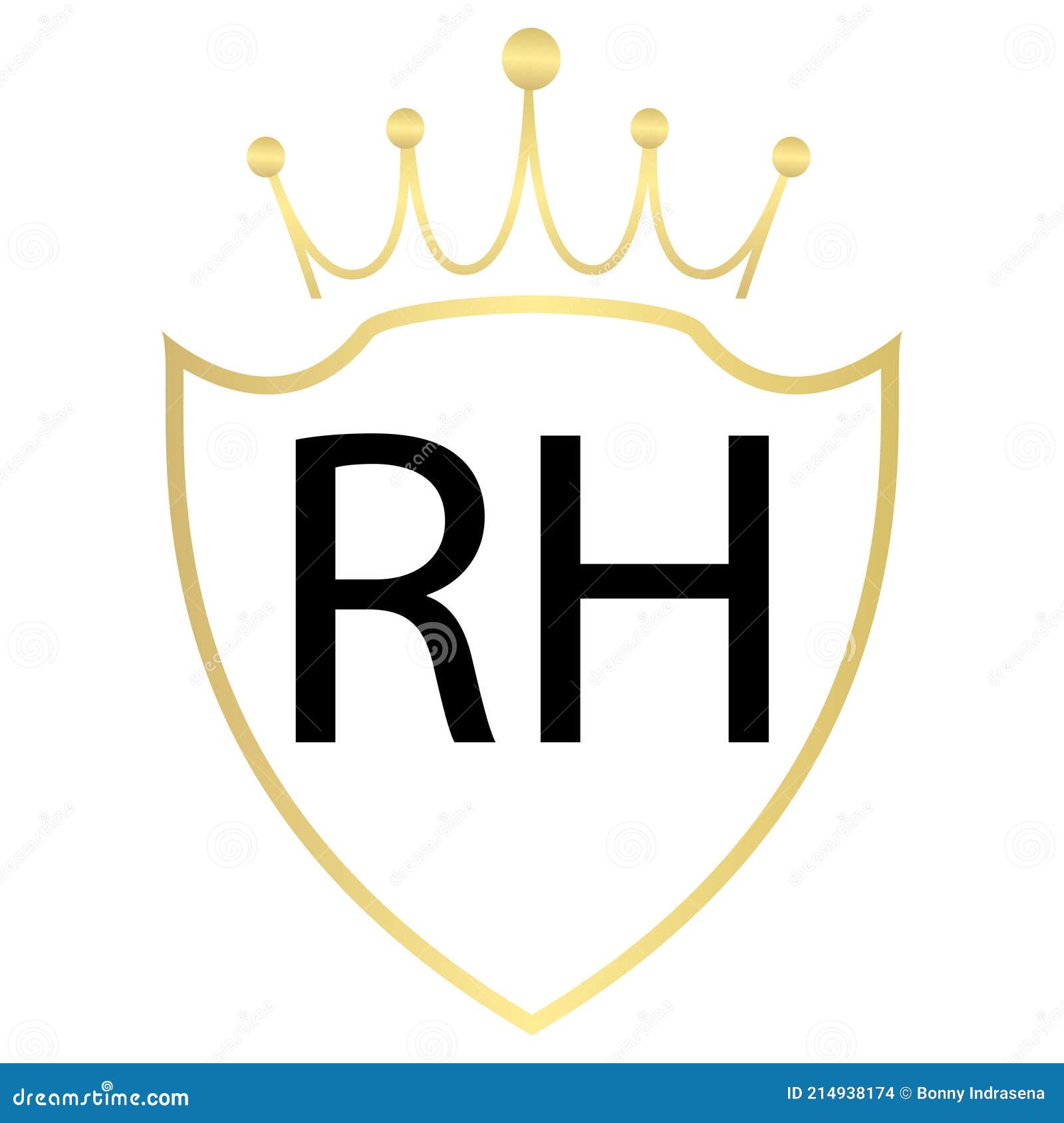 RH Letter Logo Design with Simple Style Stock Vector - Illustration of ...