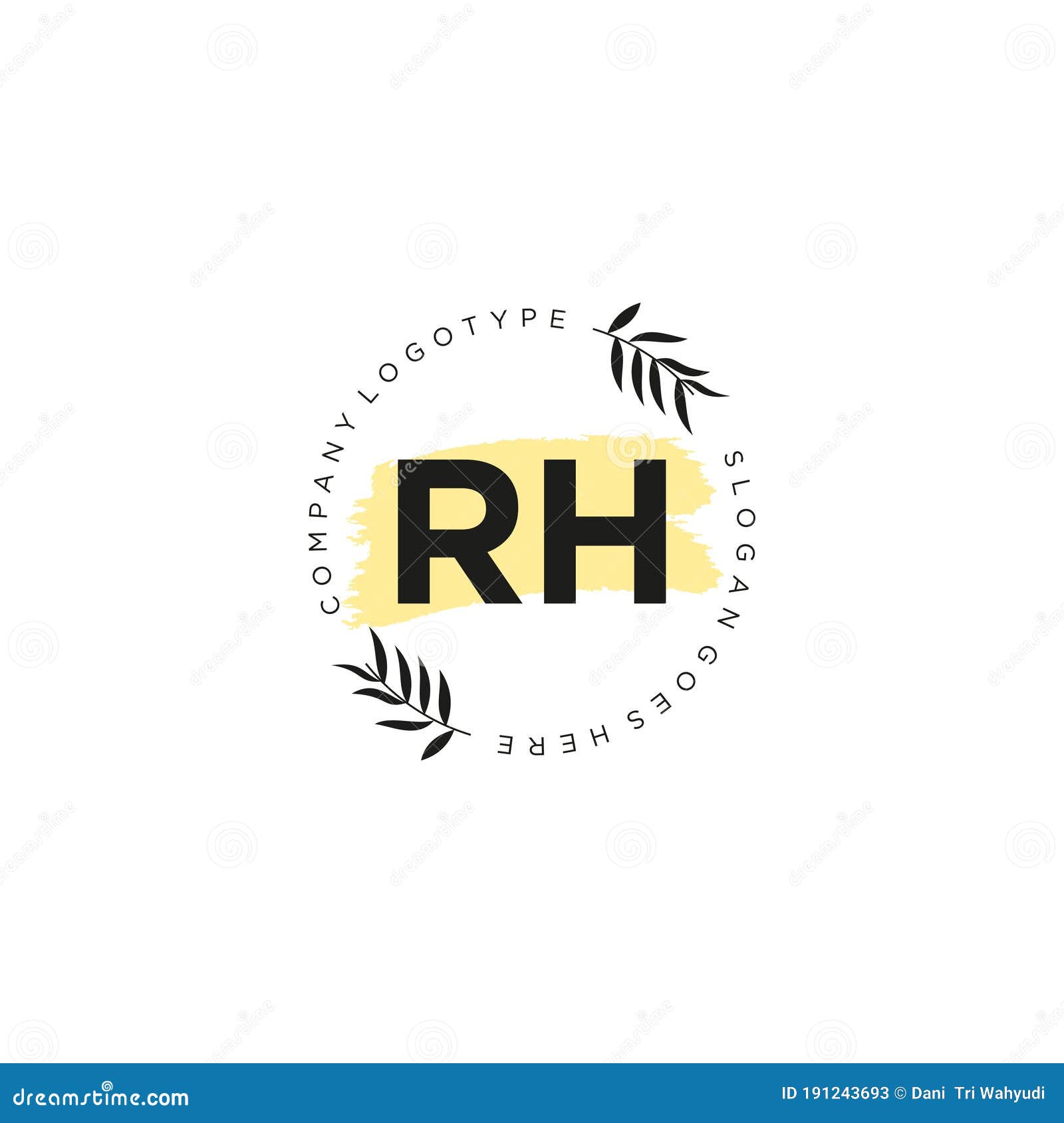 RH Letter Logo Icon Design Template Elements Stock Vector ...