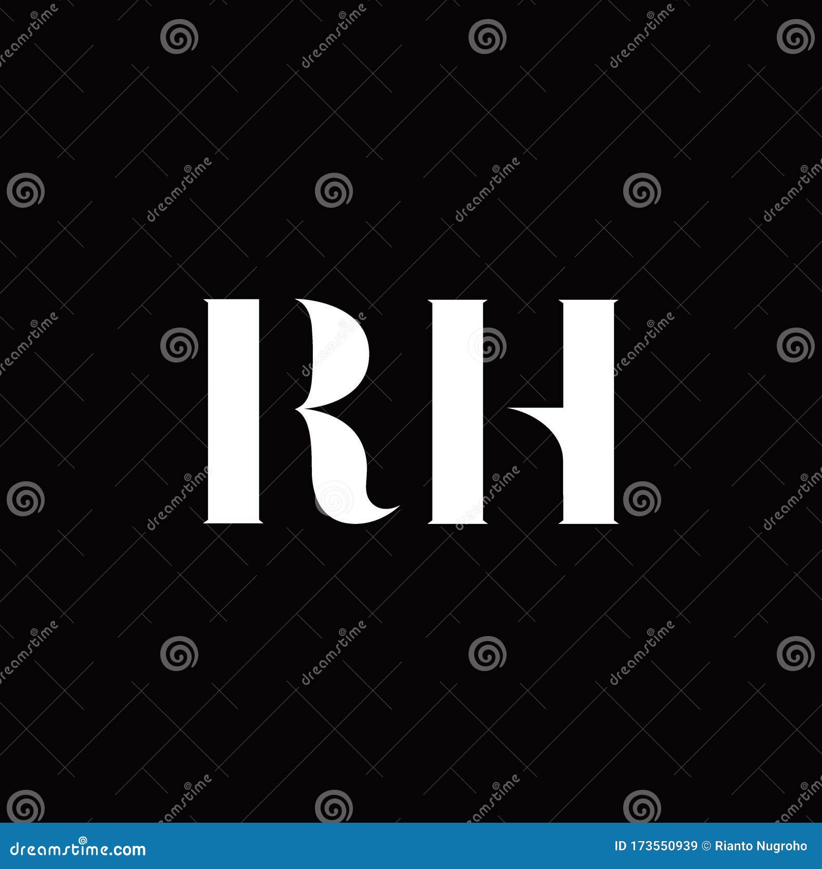 RH Logo Letter Initial Logo Designs Template Stock Vector ...