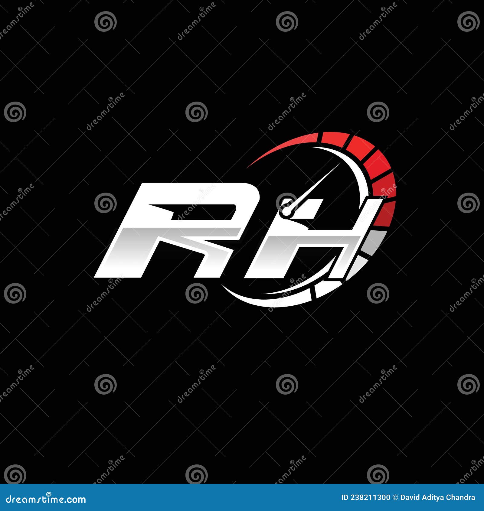 RH Logo Letter Speed Meter Racing Style Stock Vector - Illustration of ...