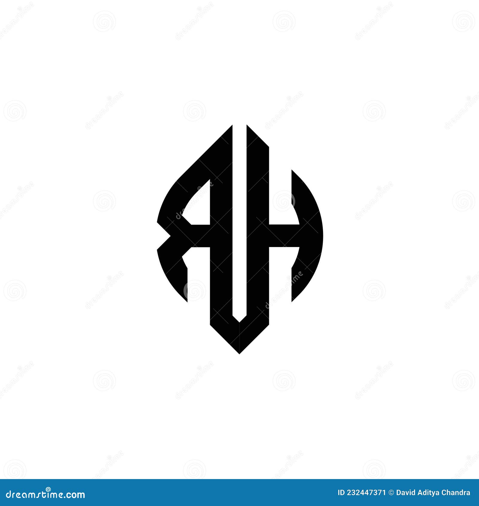 RH Logo Monogram Geometric Shape Style Stock Vector - Illustration of ...