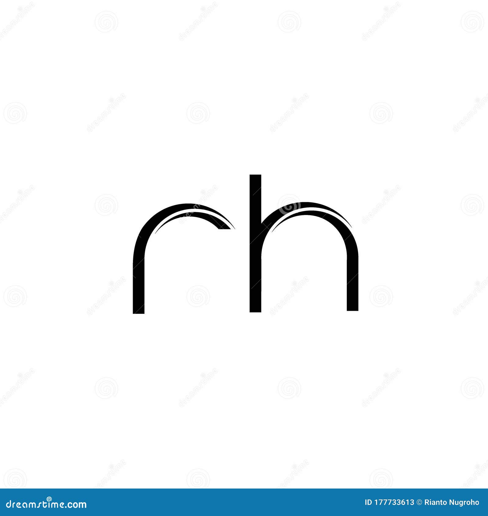RH Logo Monogram with Slice Rounded Modern Design Template Stock Vector ...