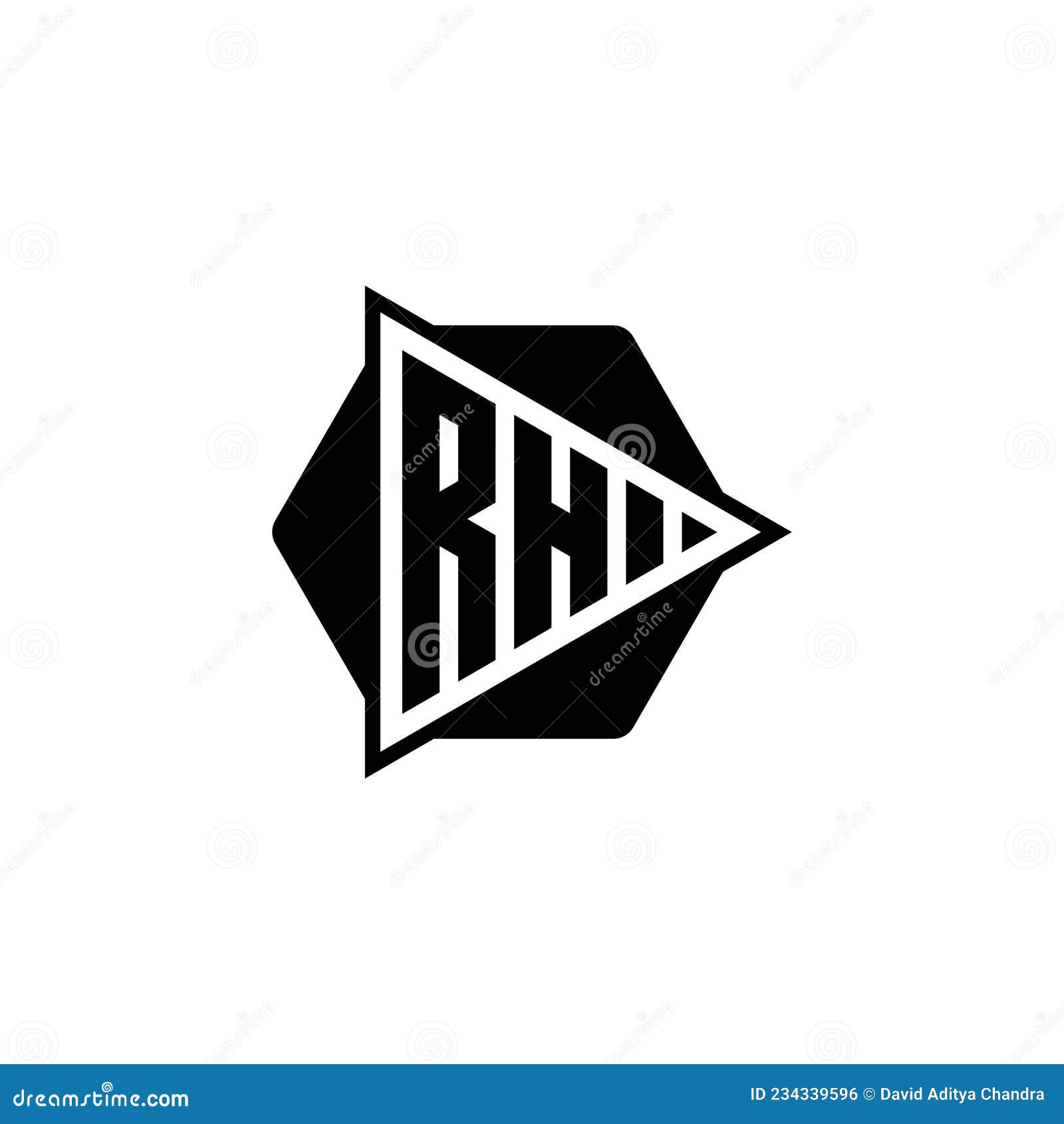 RH Logo Monogram Triangle Play Button Stock Vector - Illustration of ...
