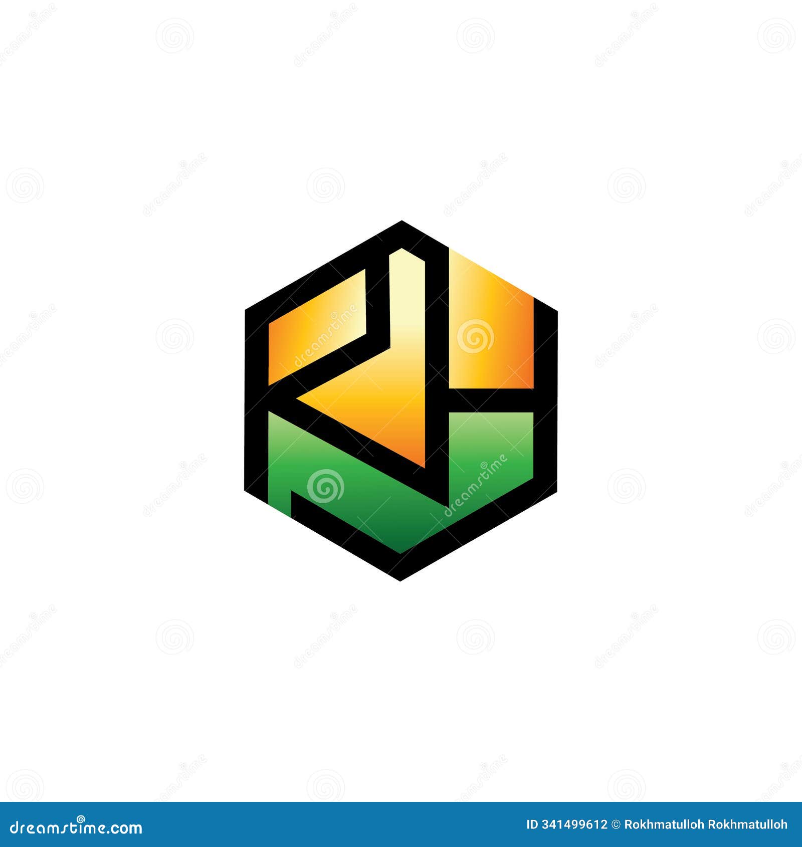 RH Logo Template Line Design Color Vector Illustration Stock ...