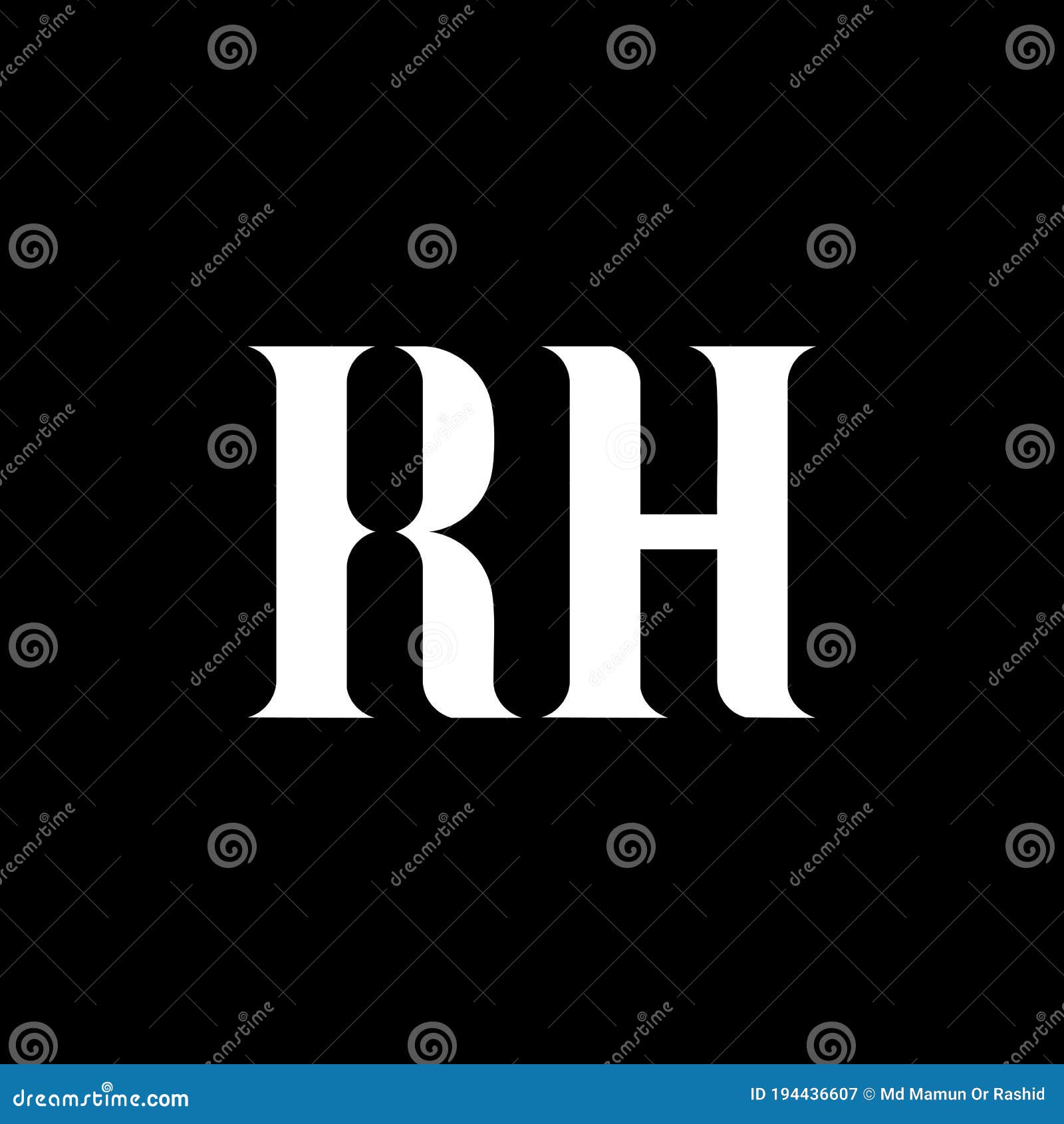 RH R H Letter Logo Design. Initial Letter RH Uppercase Monogram Logo ...