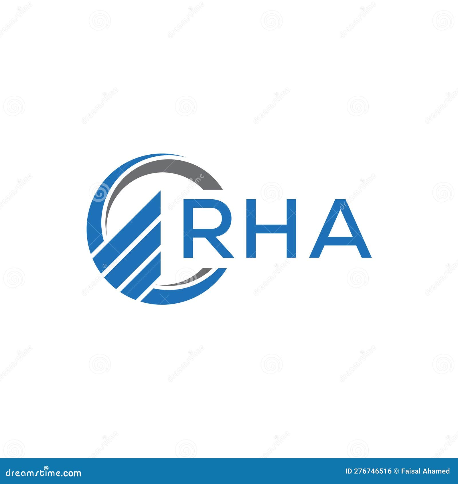 RHA Abstract Technology Logo Design on White Background. RHA Creative ...