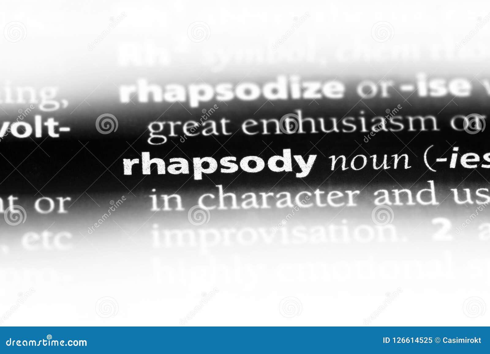 Rhapsody stock image. Image of macro, writing, english - 126614525